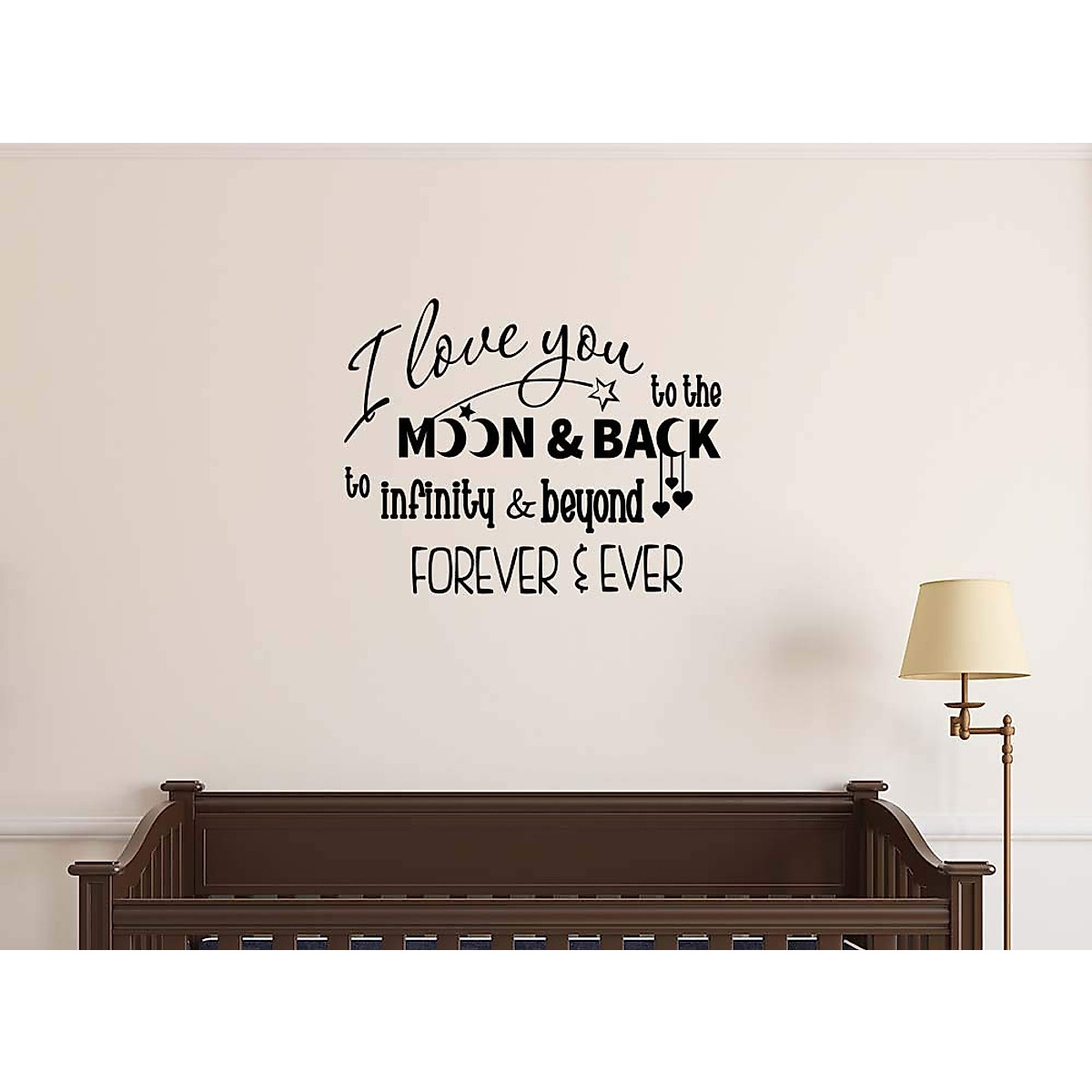 I Love You to The Moon and Back to Infinity and Beyond 23 X 18 Nursery Child Wall Art Sticker Corinthians Decal Decor Motivational Inspirational Sticker Lettering