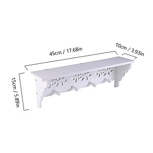 ABOOFAN Wall Mount Shelves 1pc Coat Hanger White Shelves White Shelf Wall Mounted Key Holder Hooks with Coat Hooks Floating Shelves Wall Mounted Clothing Rack with Hook PVC Hook up