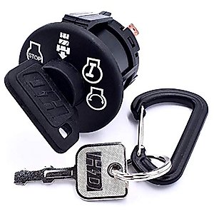 HD Switch Starter Ignition Key Switch Replaces AYP, Husqvarna, Craftsman, Sears, Poulan Lawn Mower Rider 193350, 532193350 with 2 Keys & Free Carabiner