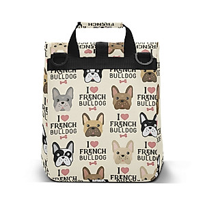 Lunch Bag Cooler Bag Thermal Insulated Men Women Travel School Work Cute French Bulldog Portable Beach Shoulder Strap