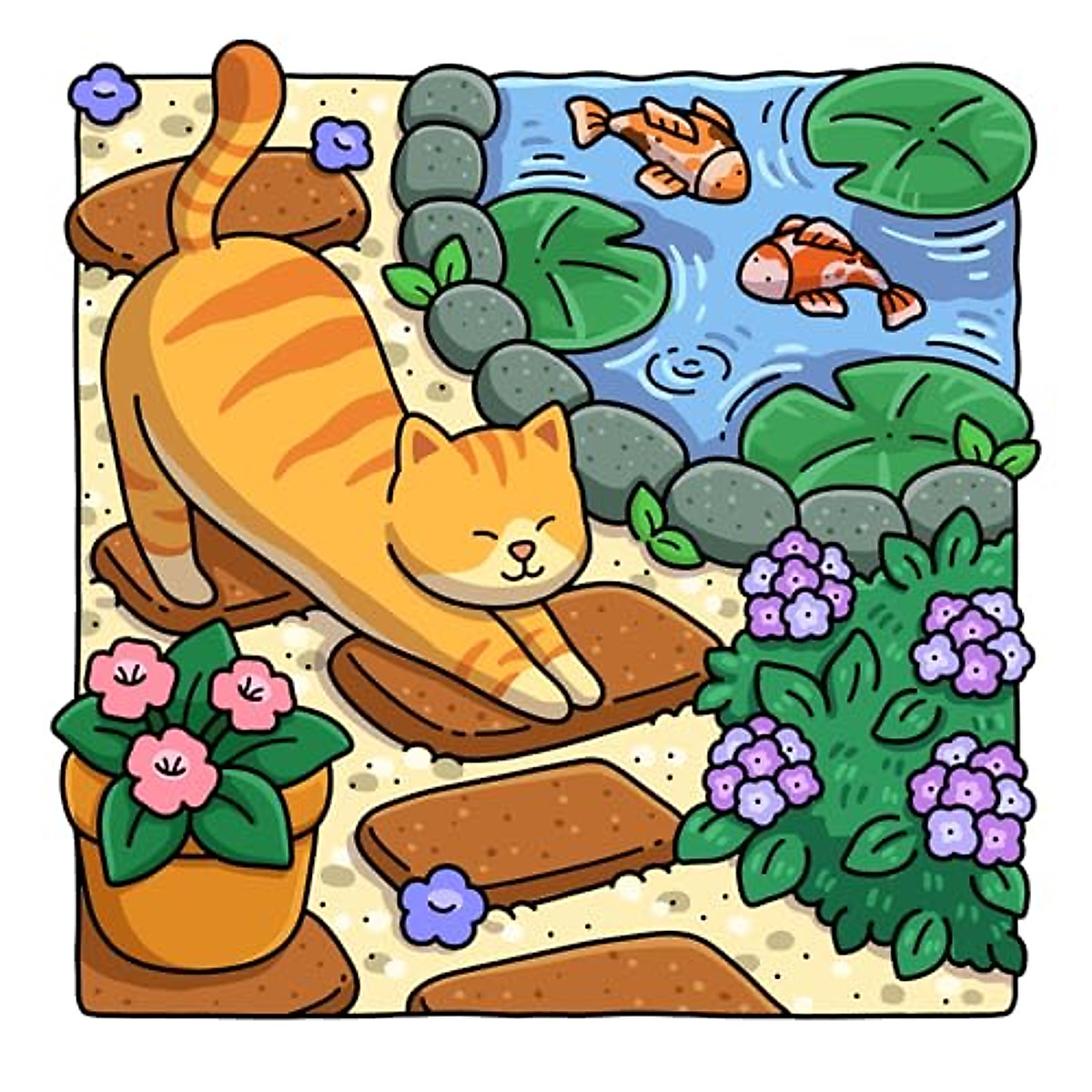 Cat Moments: Meow Life Coloring Book for Adults and Teens