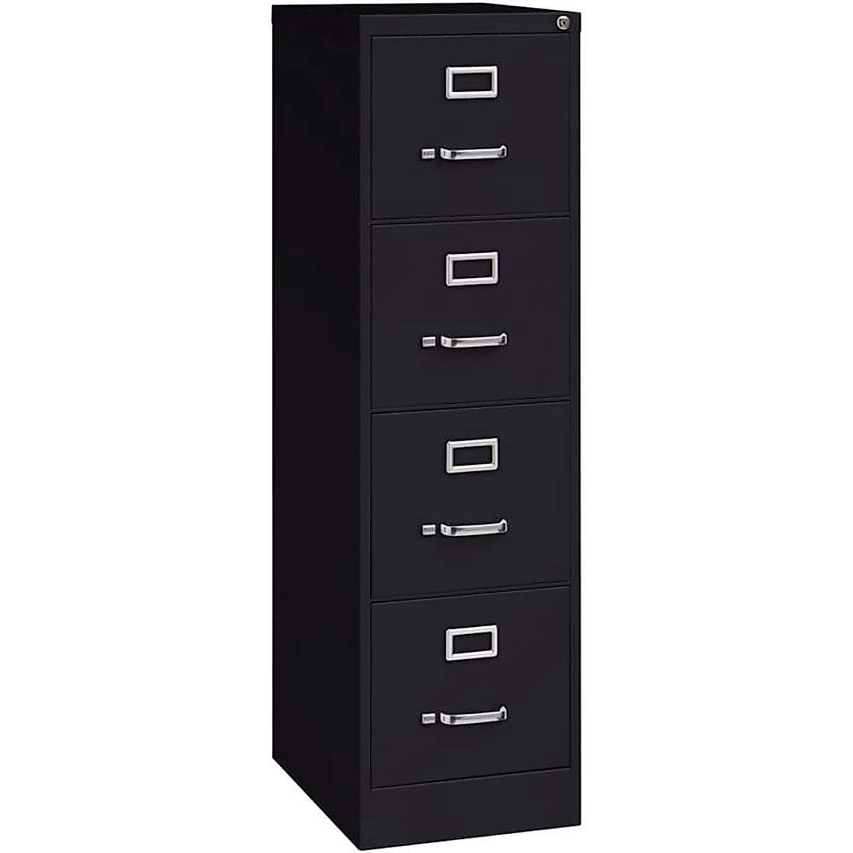 Scranton & Co 4 Drawer 22" Deep Letter File Cabinet in Black, Fully Assembled