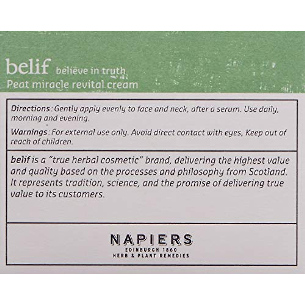 Belif Peat Miracle Revital Cream - Rich & Velvety Anti-Aging Face Moisturizer for Elasticity & Repair - 1.68 Fl Oz