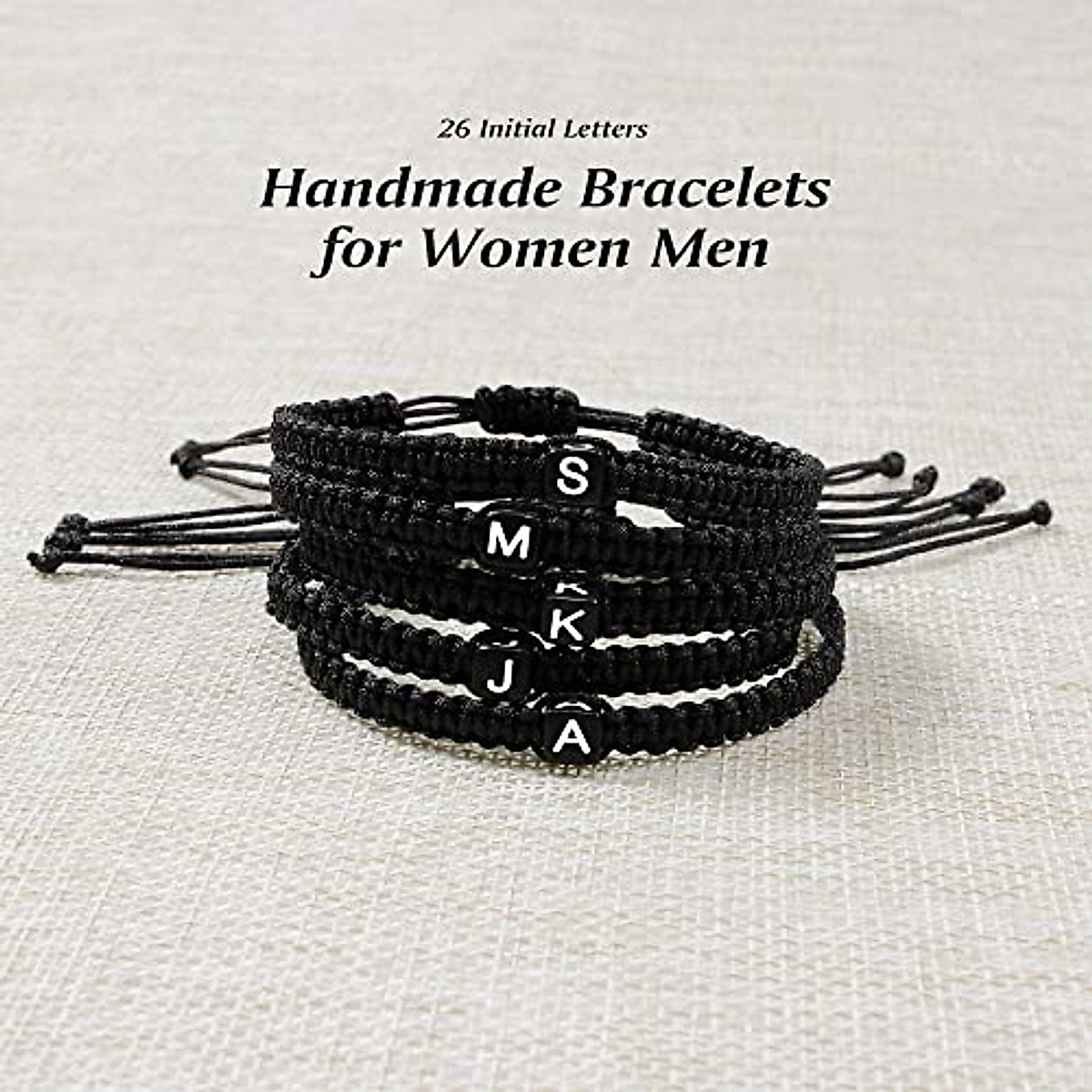 Nymerianoble Initial Bracelets for Women Men Initial Bracelet A Charm Handmade Bracelets Rope Braided Letter Bracelet for Teen Girls Adjustable Jewelry Mother Day Gifts for Mom Her