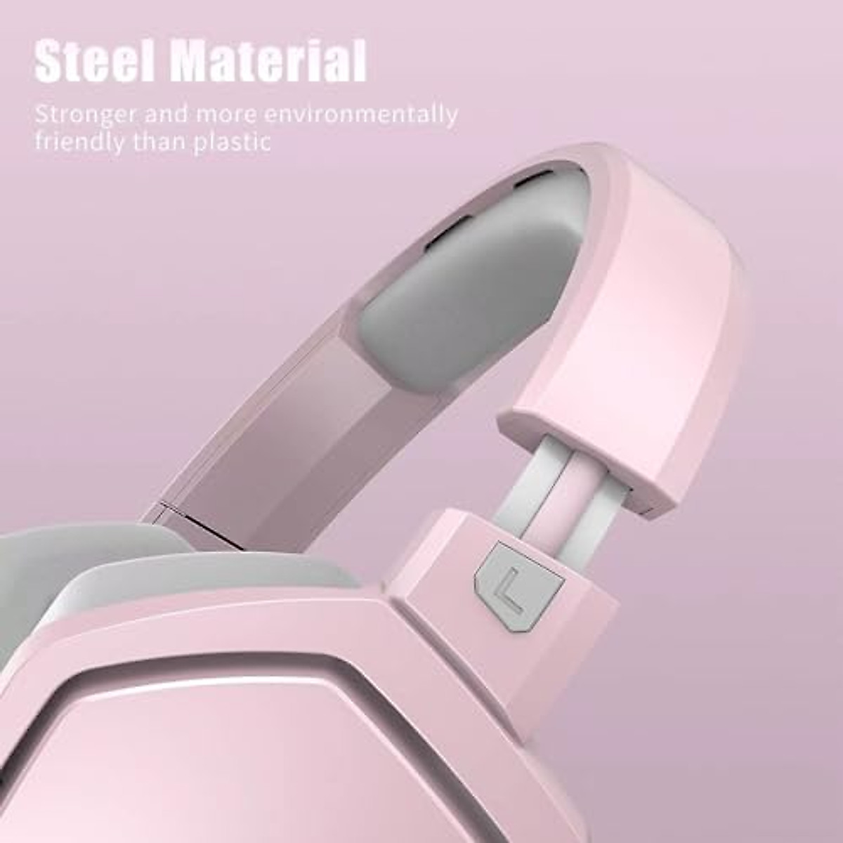 NUBWO G06 Dual Wireless Gaming Headset with Mic for PS5, PS4, PC, Mobile, Switch: 2.4GHz Wireless + Bluetooth - 100 Hr Battery - 50mm Drivers - Pink