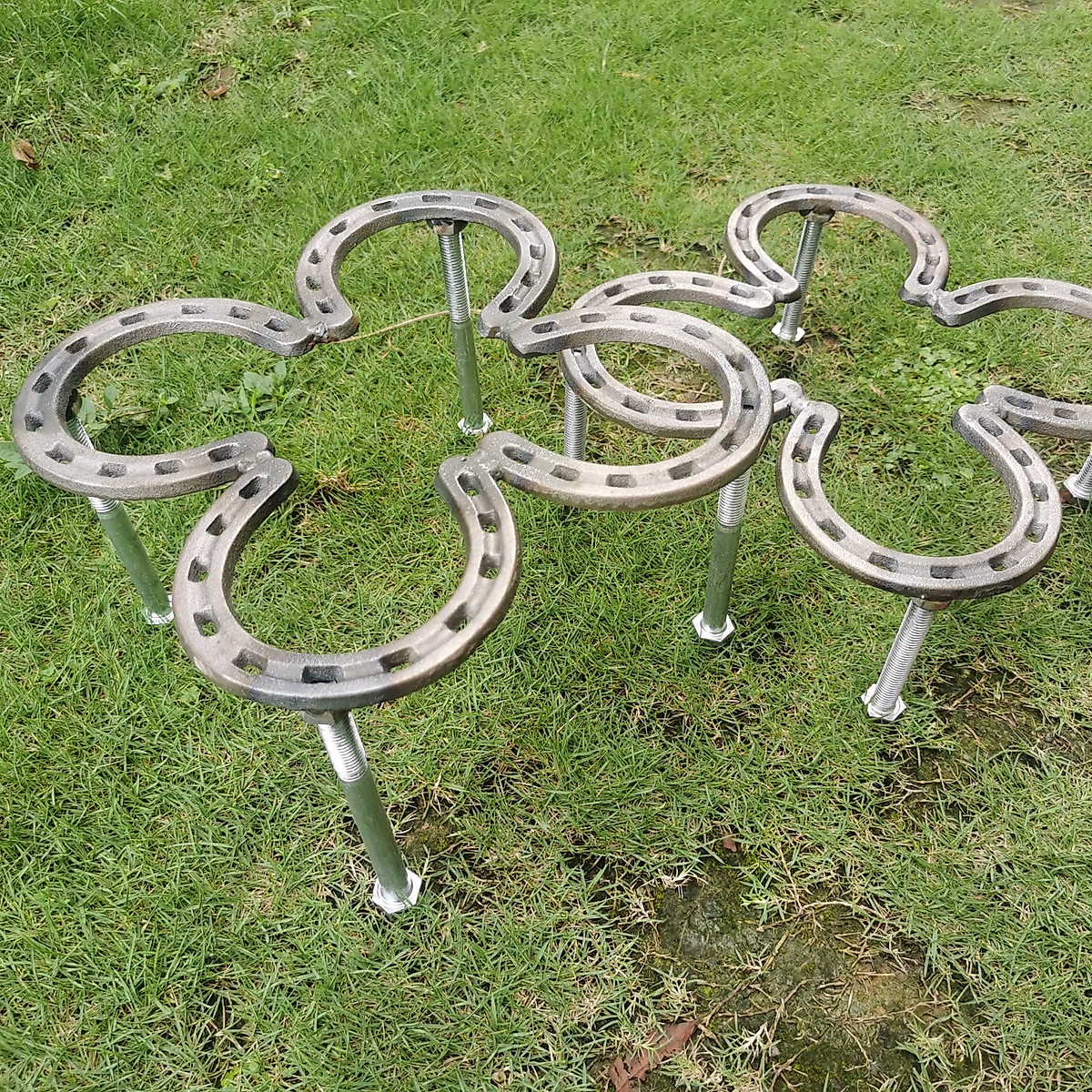 Nbguigdstr Dutch Oven Stand Made of Steel Horseshoes-Camp Dutch Oven Tripod-Cast Iron Dutch Oven Tool-Dutch Oven Holder-Outdoor Cooking Rack(10.2"X 10.2")