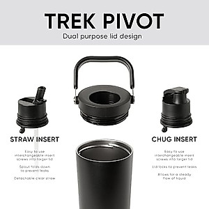 Simple Modern Trek Pivot | 40oz Flip Straw Tumbler with Handle | Water Bottle & Boot | Interchangeable Straw & Chug Lids | Insulated Stainless Steel Jug | Gym Sports Outdoors | Canary