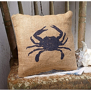 Small Burlap Crab Pillow (8x8")