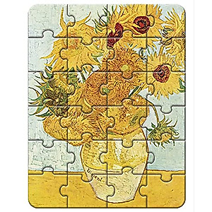 YOGEON 24 Pieces Twelve Sunflowers Puzzle, Toddler Artist Puzzles for Kids Ages 3-5, 4-8 Easy-an Intellectual Decompression Entertainment Game and Preschool Educational Learning Toys