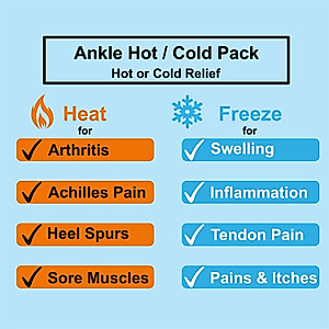 Ankle/Sport Foot Ice Therapy Wrap,Hot Cold Ice Gel Pack with Adjustable Brace for Sprained Ankles, Plantar Fasciitis, Achilles,tendonitis, and Swelling Feet,Microwaveable, Freezable and Reusable