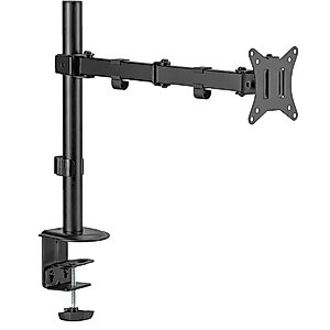 Starburst Technologies Flexion Series Desk Mount Monitor Stand, Heavy Duty Fully Adjustable Stand for LED-LCD Monitor up to 27" w/Grommet Desk Mount, Single-Monitor Steel Articulating Monitor Mount