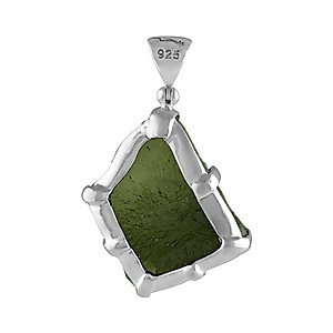 Starborn Sterling Silver Natural 15-20 Carat Moldavite Pendant