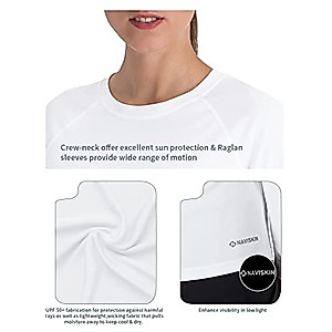 NAVISKIN Women's UPF 50+ Sun Protection Long Sleeve Shirts Rash Guard Shirts Quick Dry Lightweight Hiking Shirts White Size L