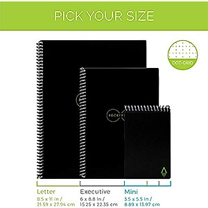 Rocketbook Smart Resuable Notebook, Core Letter Size Spiral Notebook, Neptune Teal, Lined, (8.5" x 11")