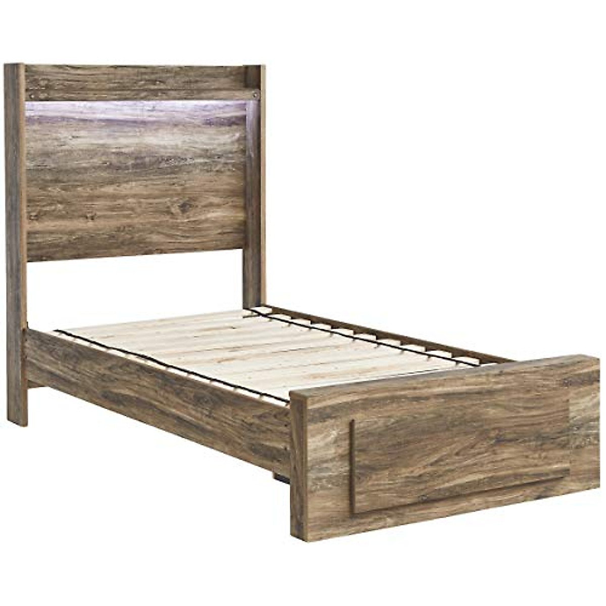 Signature Design by Ashley Wooden Mattress Support Bunkie Board Roll Slat with Nylon Cord, Twin, Beige