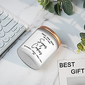 Winter Scented Candles Home Decor, Sugar Cookies, Buttercream + Caramel + Vanilla + Nutty, Winter Gifts for Women, 7oz Frosted Jar, 50 Hour Burn Time