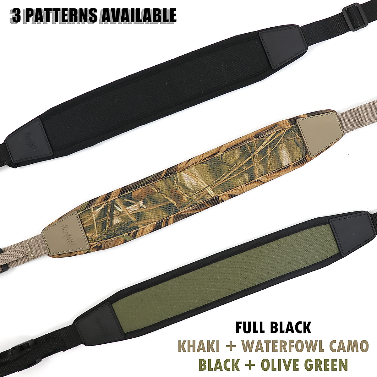 HUNTPAL 2 Point Gun Sling for Rifle Shotgun Corssbow, Length Adjustable Comfortable Neoprene Padded Shoulder Strap Hunting Sling w/o Swivels, Classic Airsoft Crossbow Gun Strap with Thumb Hole