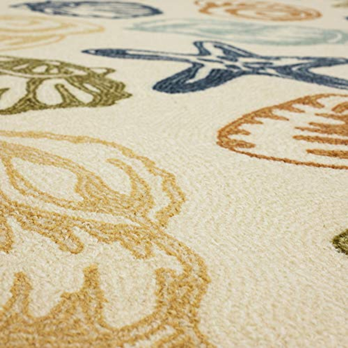 Mohawk Home Nautical Seaside Area Rug ,Tan Shells (5' X 8')