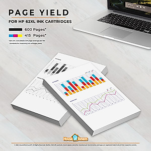 Houseoftoners Remanufactured HP 62XL Ink Cartridges High Yield Replacement for HP 62XL Envy 5540 5640 5660 7644 7645 OfficeJet 5740 5742 8040 8045 (Black, 1-Pack)