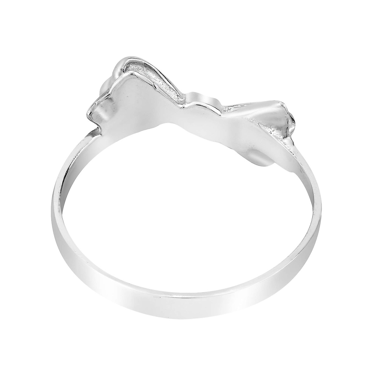 AeraVida Charming Feminine Ribbon Bow Tied .925 Sterling Silver Ring (9)