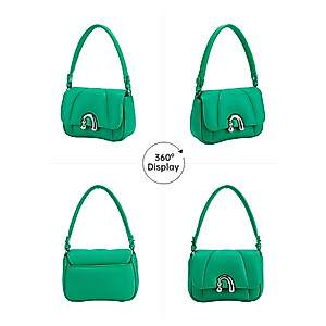 Amazing Song Small Quilted Crossbody Bags for Women, Designer Calfskin Leather Handbag Purse with Removable Strap, Alpha Bag