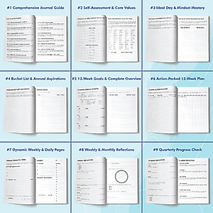 90 Day Goal Setting Journal, Track Progress Daily, Multiple Use Cases, One Journal for All