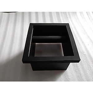 DIBTSA Espresso Coffee Ground Knock Box Chute, Built-in Desktop Waste Bucket, Stainless Steel Bottomless Knocking Residue Box (Rectangle)