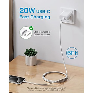 3 Pack i Phone 15 Charger Fast Charging, 20W USB C Charger Block with 6FT USB C i Phone 15 Charger Cable Compatible with Phone 15 Pro Max /15 Plus/,Pad Pro 12.9"/11",iPad Air 5th/4th 10.9"