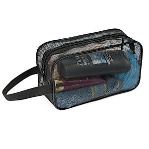 REDSINDA Mesh Shower Caddy Bag for Bathroom Gym Camping Portable Travel Mesh Toiletry Bag for Women Men (Black)