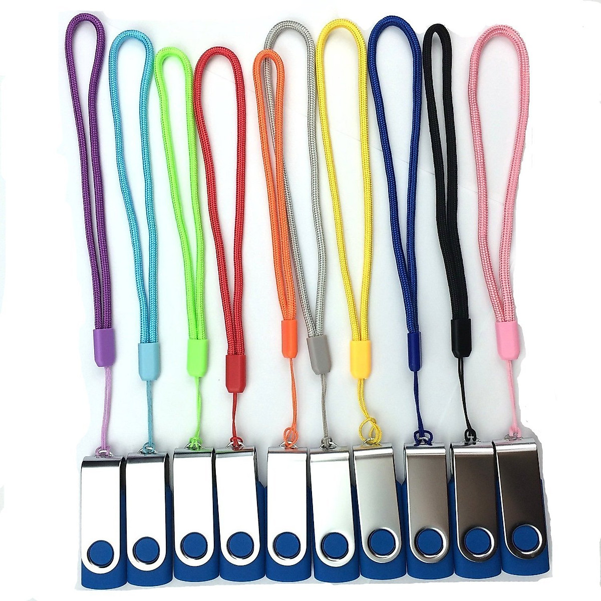 7-inch Long Round Nylon Cord Lanyards Hand Wrist Strap Attaches for Cameras, Phones, Media Players, PSP, USB Thumb Drives, Keys, Badge Holders, Flashlights, Torches (50PCS, Green)