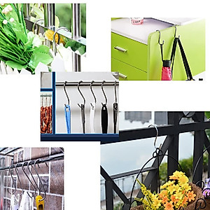 HTBMALL 20-Pack S Hooks - Stainless Steel Heavy Duty S Hooks for Hanging pots, Pans, Plants, Coffee Mugs, Towels in Kitchen and Bathroom, Coat, Bag, Work Shop, Perfect Rack Hooks