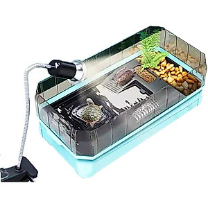 Turtle Tank Kit Turtle Aquarium with High Fence to Prevent Escape ,Large Turtle Habitat Tank Kit with Water Filter and Multi Filter Mater to Provide a Water Bath for The Turtle, Easy to Change Water