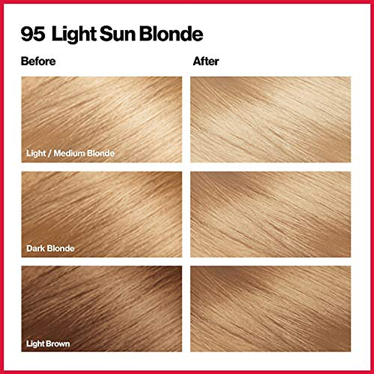 REVLON Colorsilk Beautiful Color Permanent Hair Color with 3D Gel Technology & Keratin, 100% Gray Coverage Hair Dye, 95 Light Sun Blonde