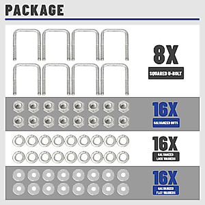 1/2" Diameter 13" Thread Square U-Bolt for Boat Trailer 8 Pieces 1/2" D x 3 1/16" W x 4 5/16" L