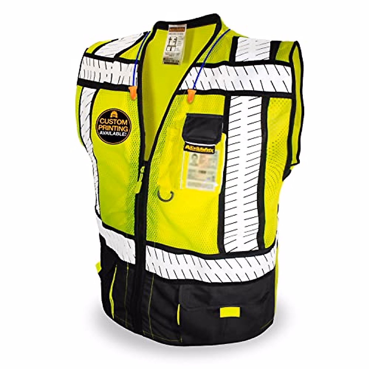 KwikSafety - Charlotte, NC - SPECIALIST Safety Vest [Multi-Use Pockets] Class 2 ANSI OSHA High Visibility Reflective Heavy Duty Solid Mesh HiVis Construction Surveyor Work Men/Black XL
