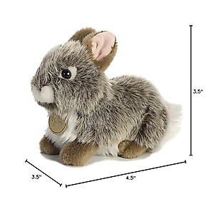 Aurora® Adorable Miyoni® Tots Baby Bunny Stuffed Animal - Lifelike Detail - Cherished Companionship - Gray 7 Inches