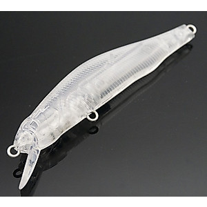 10pcs Unpainted Crank Bait Fishing Body Minnow Bait top Water 92mm 6.8g Blank Lures Clear Hard 8187 Free 5mm Eye