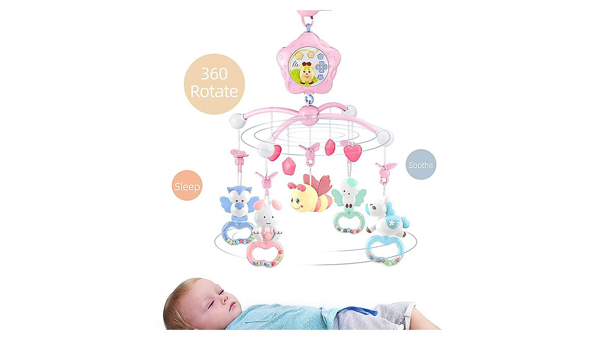 Baby Mobile for Crib: Music, Lights, Projection, Remote
