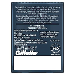 King C. Gillette Double Edge Safety Razor Blades 10 count, Stainless Steel Platinum Coated Blades