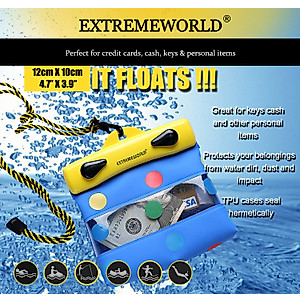 EXTREMEWORLD Dry Bag TPU Waterproof Case Bag Multi Purpose Polka Dot Wallet (4.7" x 3.9", Y1210)