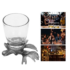 RXMORI Whiskey Glass, Old Fashioned Glasses, Deer Style Exquisite Stable Durable Metal Widely Used Cocktail Glass for Party Game Wedding