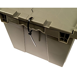 TEJAL 12 Gallon Commercial Flip Top Tote Storage Container (PACK OF 6) Industrial Plastic Storage Tote with Hinged Attached Lid (22.05 in. L x 15.40 in. W x 12.88 in. H) - Grey