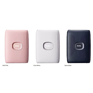 Fujifilm Instax Mini Link Instant Smartphone Printer (Dark Denim) with Fujifilm Instax Mini Film (10 Exposures, White, 2-Pack) Bundle (3 Items)