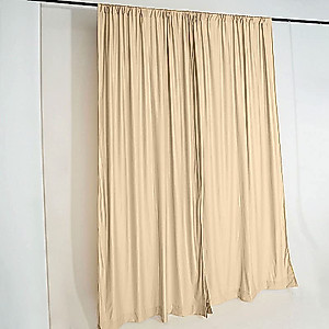 BalsaCircle 10 ft x 10 ft Champagne Polyester Photography Backdrop Drapes Curtains Panels - Wedding Decorations Home Party Reception Supplies