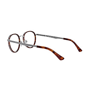 Persol PO2468V Round Prescription Eyewear Frames, Gunmetal/Havana/Demo Lens, 49 mm