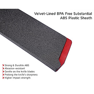 WELLSTAR Knife Edge Guards Set, 2 Piece Universal Blade Covers, BPA Free ABS Protective Blade Sheaths, Non-Scratch Felt Lining Kitchen Knives Covers (Knives not included)