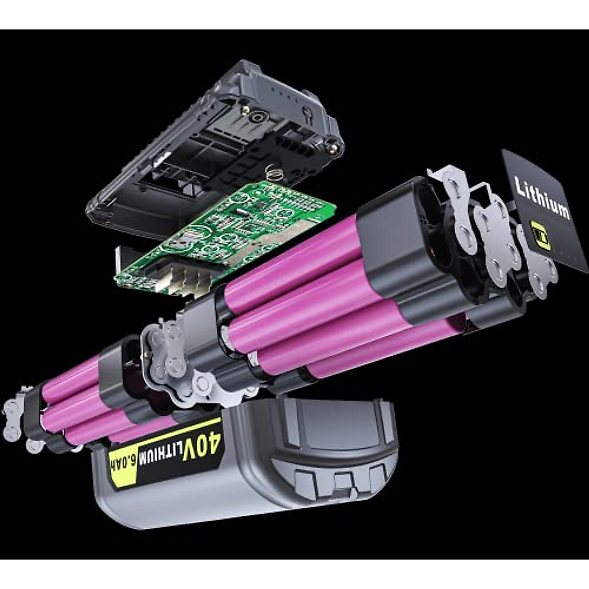 Replace for Ryobi 40V Battery 6.0Ah, for Ryobi 40V Battery OP4060, Replace for Ryobi OP4040 40v Battery OP4060 OP4050 OP4040 OP4015 OP4026 OP4030, Fit All Ryobi 40V HP Series Tools