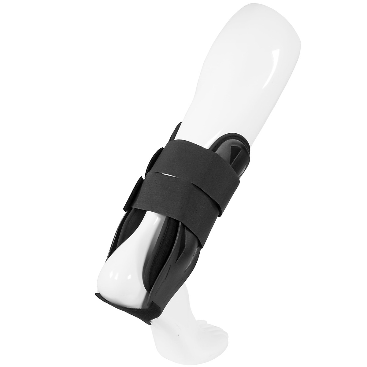 OTC Hinged Ankle Stabilizer, Adjustable Stirrup Brace with Rigid Stays for Sprains and Injuries, Walker Boot Transition, Black, Medium