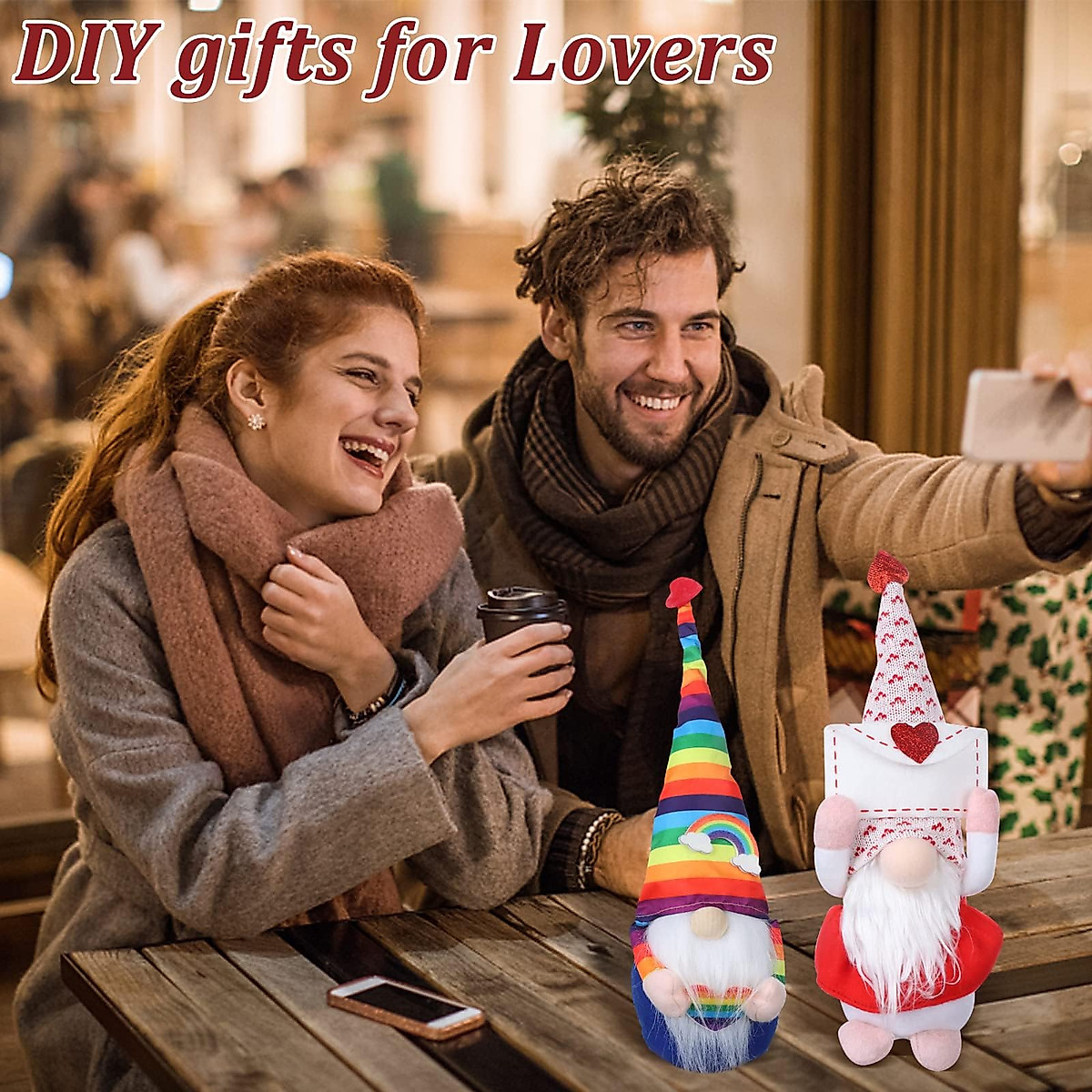 24 Pieces Pre-Cut Gnome Beard Braids Wooden Balls Nose Set， Handmade Gnome Beard Fake Fluffy Gnome Beard Faux Fur Gnome Dwarf Beard Braids Unfinished Wooden Balls for DIY Your Gnomes