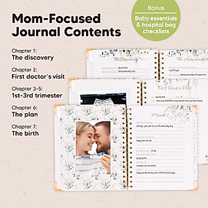 Pregnancy Journal Memory Book - 90 Pages Hardcover Pregnancy Book, Pregnancy Planner, Pregnancy Journals for First Time Moms, Baby Memory Book, Mom Book Diary, Ultrasound Baby Book Memory (Alpine)